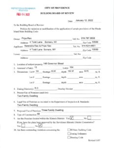City of Providence 146 Governor - application - City of Providence