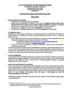 City of Providence 2024 UPDATE - Zoning Board of Review Application ...