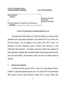 City of Providence Appellee Fox Point Capital's - Legal Memo binder for ...