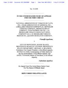 City of Providence Reply Brief of Appellants - City of Providence
