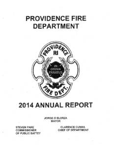City of Providence Providence Fire: 2014 Providence Fire Annual Report ...