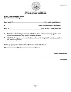 City of Providence Bid Form 2 Certification of Bidder 1.24.2024 - City ...
