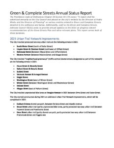 City of Providence Green and Complete Streets Status Report 2021 - City ...