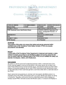 City of Providence 140.02 -PPSC Restricted Access Identification Passes ...