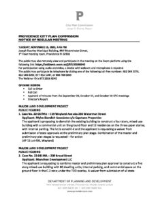 City of Providence 22.11.15 CPC meeting agenda - City of Providence