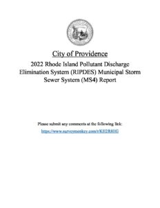 City of Providence 2022 Providence MS4 Report DRAFT - Public Comment ...