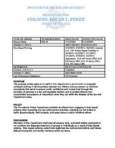 City of Providence 330.18 -Bias-Based Policing - City of Providence