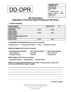 City of Providence DD-DPR Application - City of Providence
