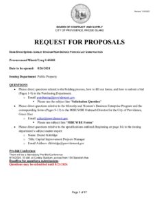 City of Providence Conley Stadium Rear Service Parking Lot Construction ...
