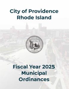 City of Providence FY25 - Approved Ordinance Book - City of Providence